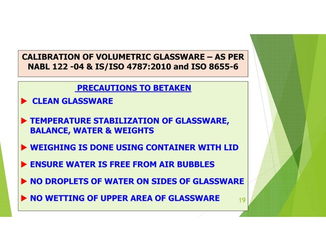 Calibration Intermediate Check of Measuring and Voulmetric Equipemnt ...