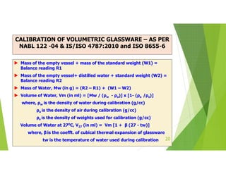 Calibration Intermediate Check of Measuring and Voulmetric Equipemnt ...