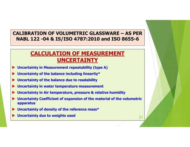 Calibration Intermediate Check of Measuring and Voulmetric Equipemnt ...