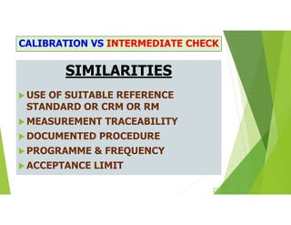 Calibration Intermediate Check of Measuring and Voulmetric Equipemnt ...
