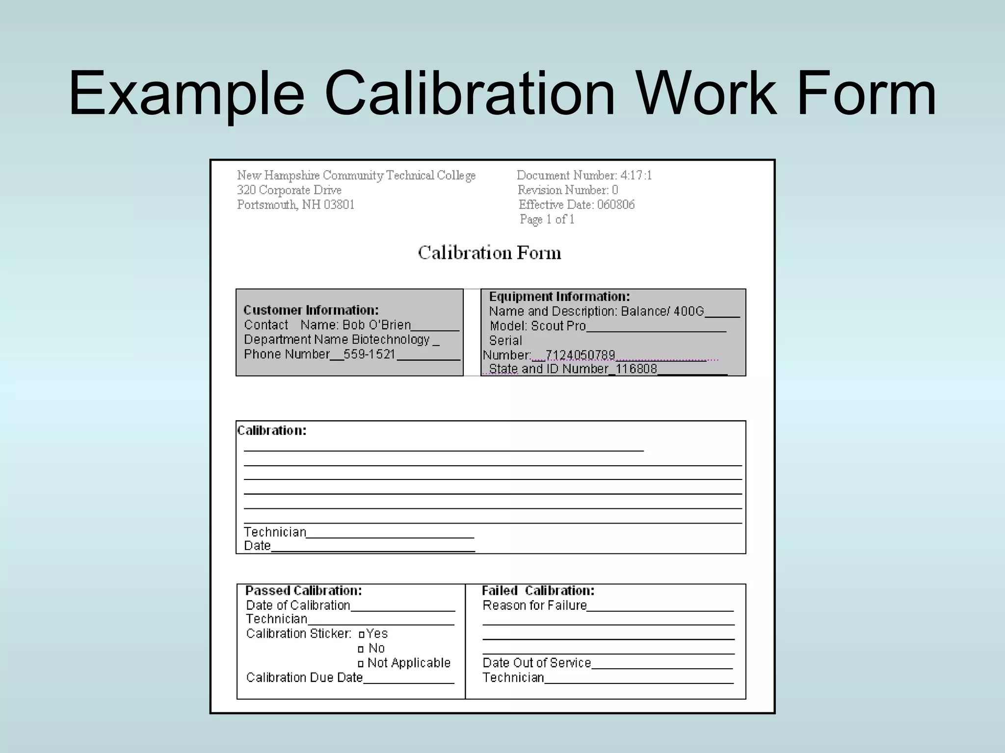 Calibration management system | PPT