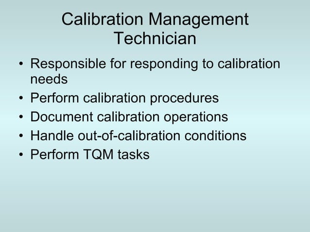 Calibration management system | PPT
