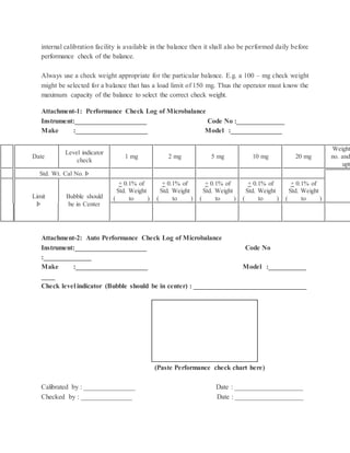 Calibration of analytical balance | DOCX