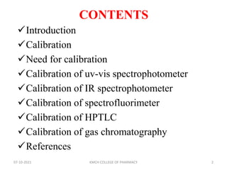Calibration of analytical instruments | PPTX
