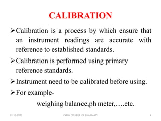 Calibration of analytical instruments | PPTX