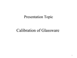 Calibration of glassware | PPT