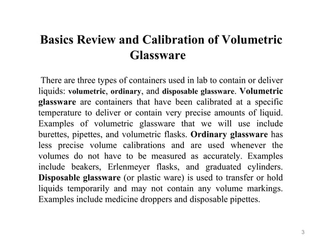 Calibration Of Glassware Ppt