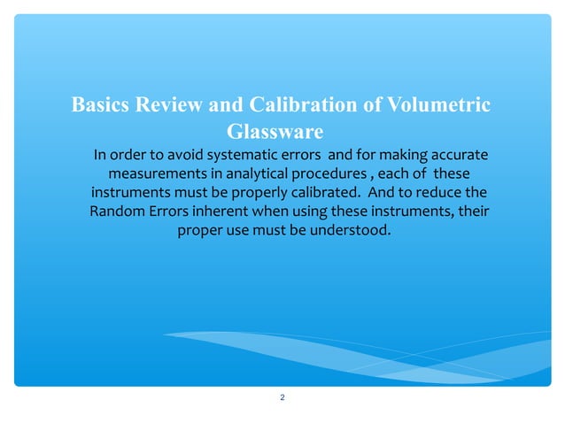 Calibrationofglassware2016 | PPT