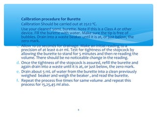 Calibrationofglassware2016 | PPT | Chemistry | Science