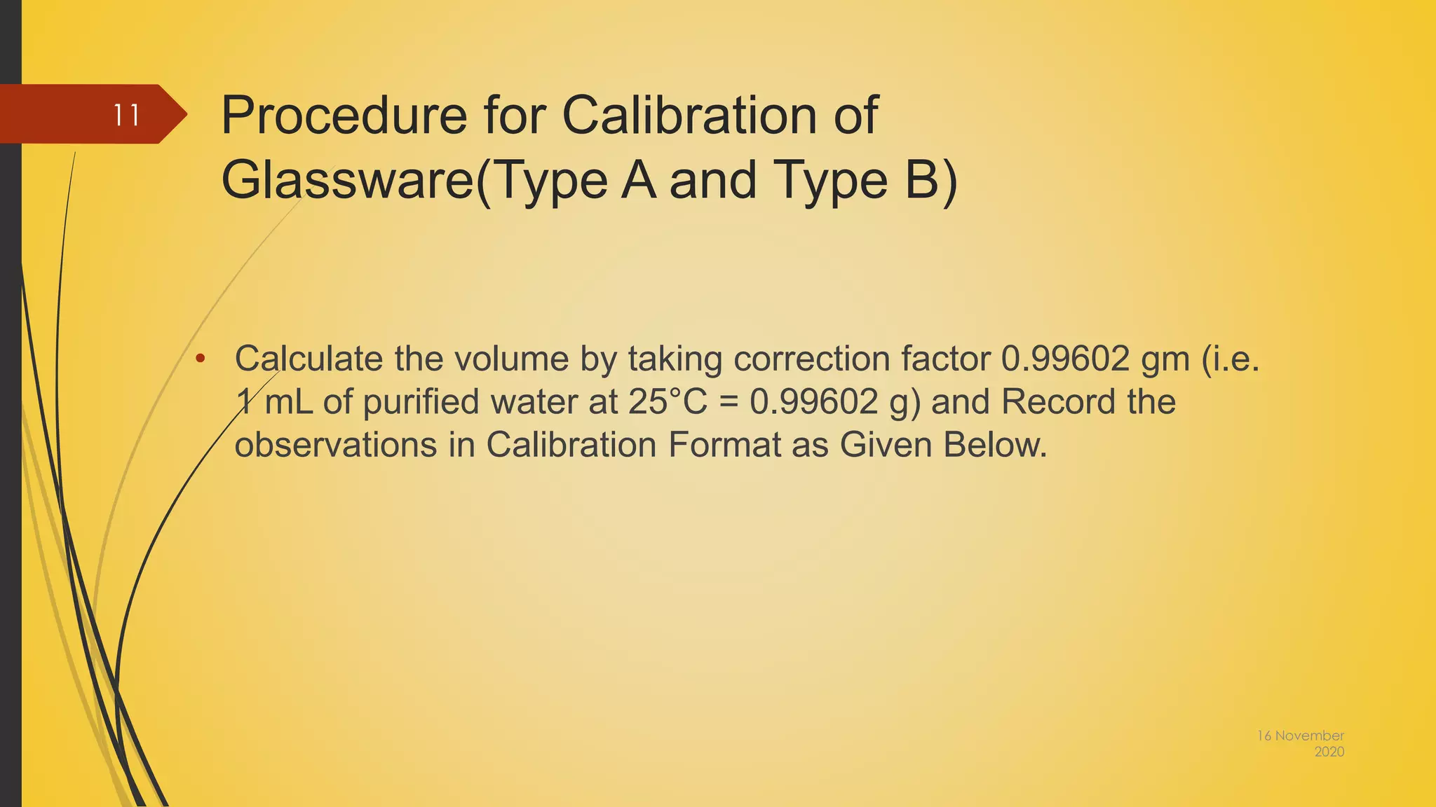 Calibration of glassware ppt | PDF