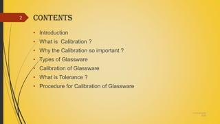 Calibration of glassware ppt | PDF