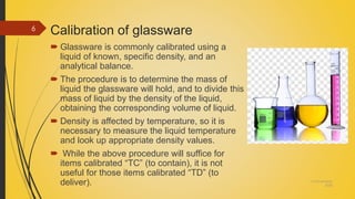 Calibration of glassware ppt | PDF