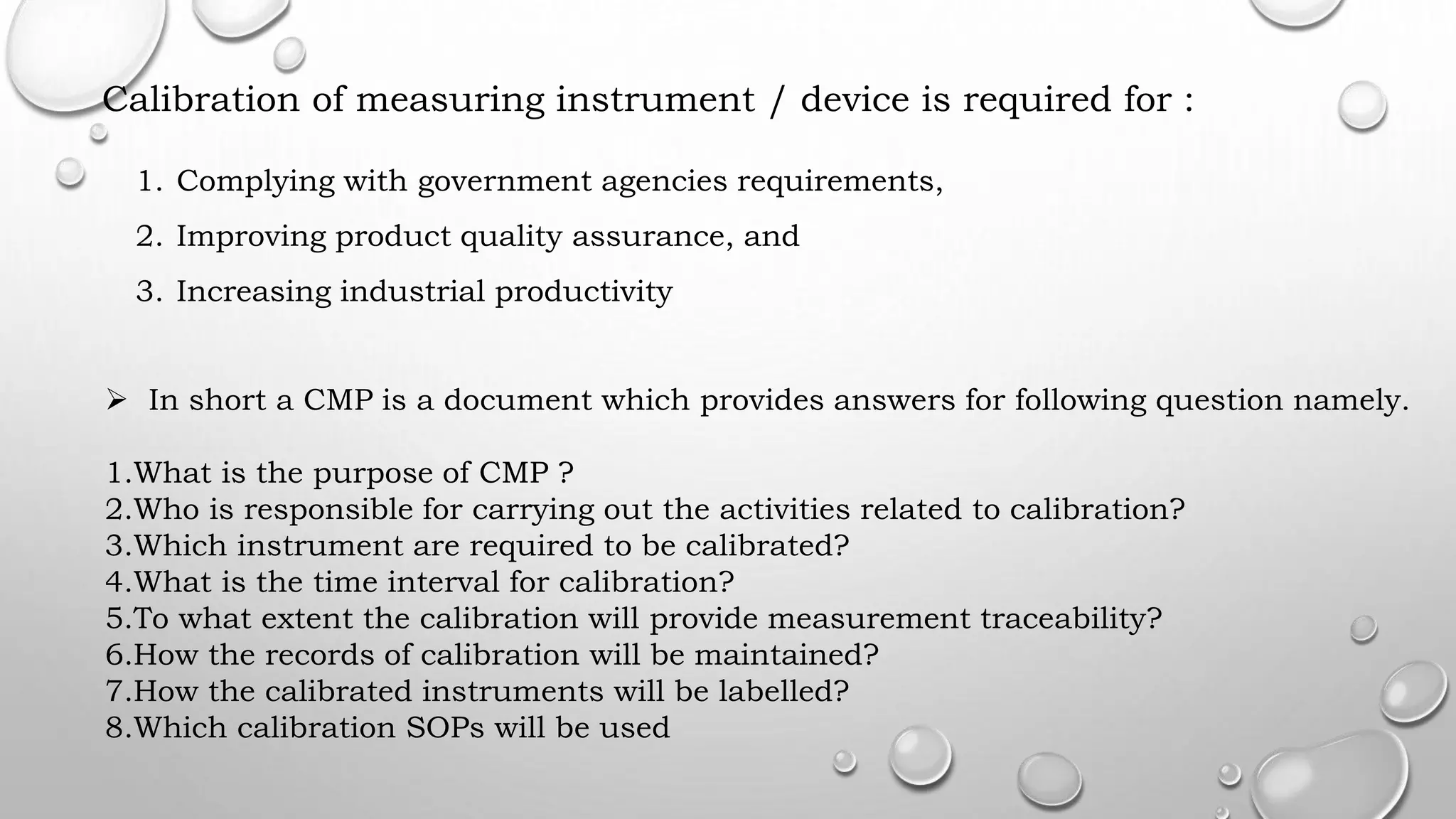 Calibration of master plan | PPTX