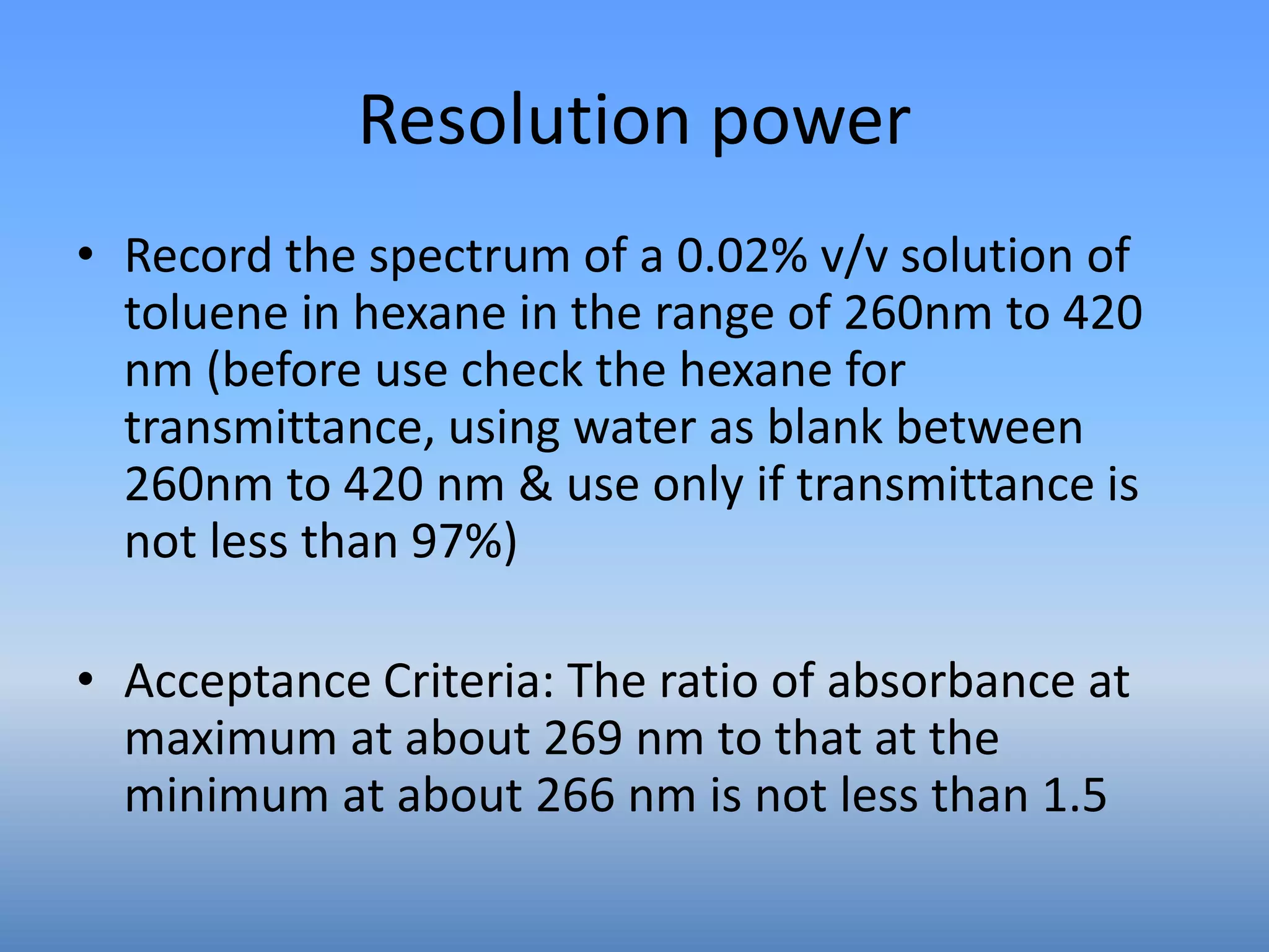 Calibration of spectrophotometer | PPTX
