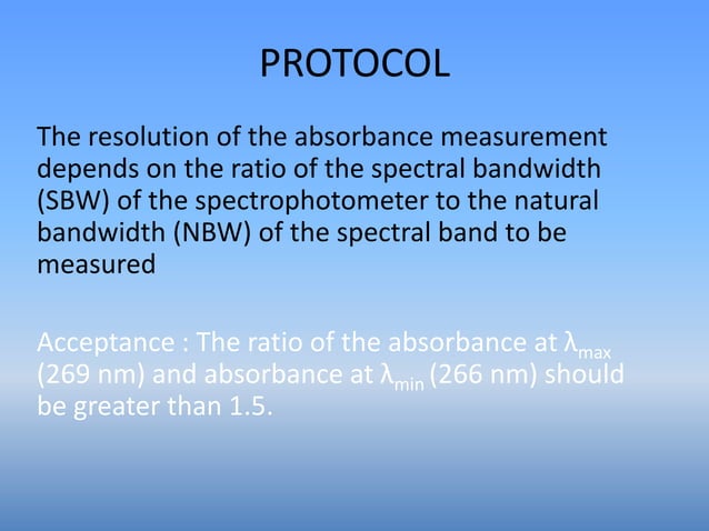Calibration of spectrophotometer | PPTX