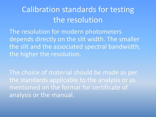 Calibration of spectrophotometer | PPTX