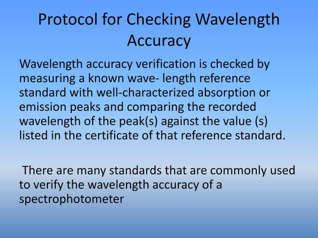 Calibration of spectrophotometer | PPTX