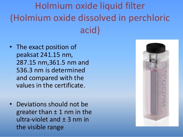 Calibration of spectrophotometer