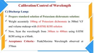Calibration of UV Visible Spectrophotometer | PPTX