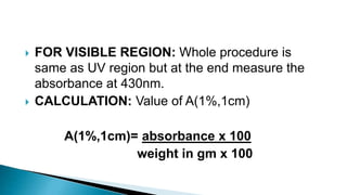 Calibration of uv visible spectrophotometer | PPTX