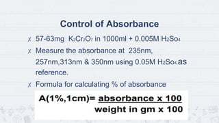Calibration of uv vissible spectroscopy | PPTX