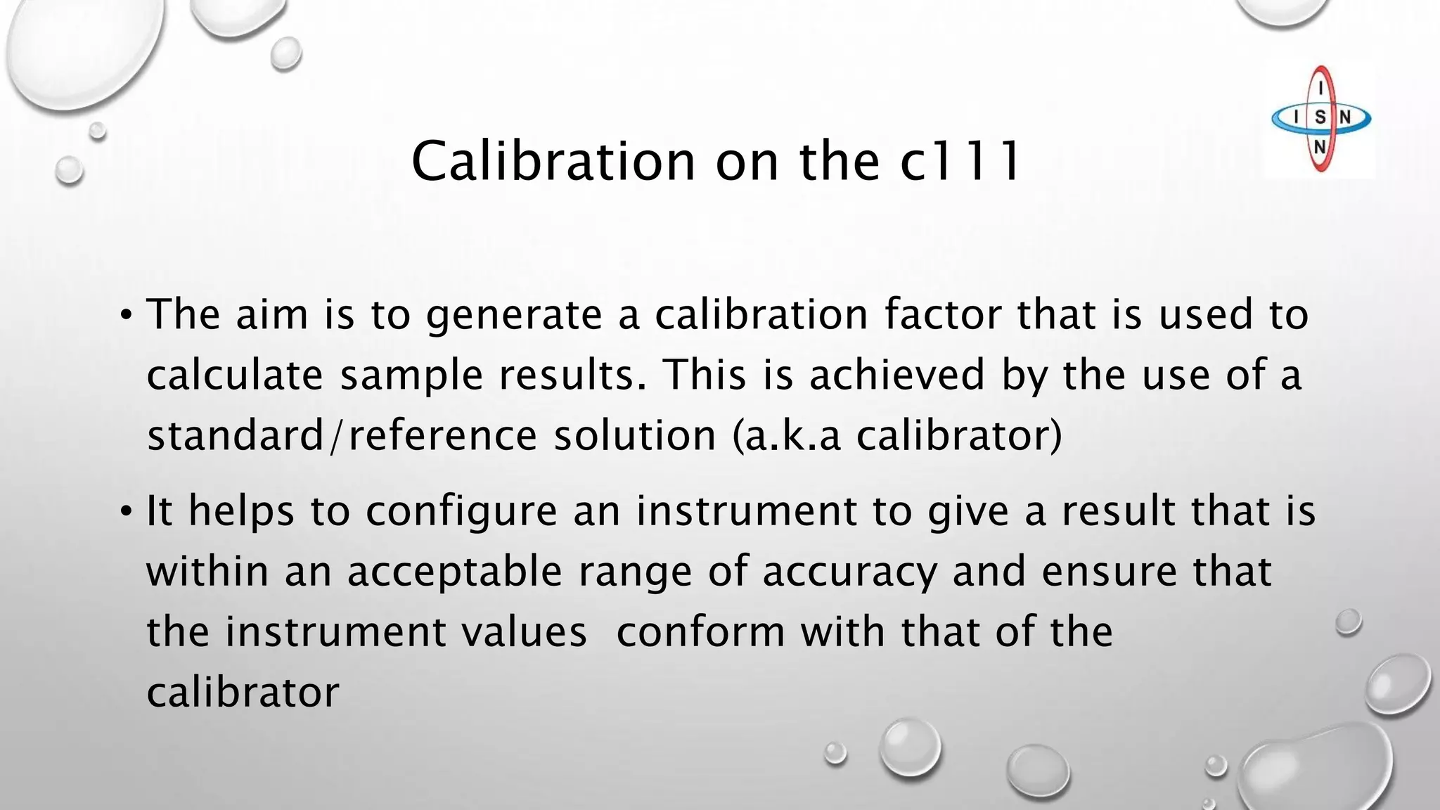 Calibration on the Cobas c111 - Gideon Etowa | PPTX