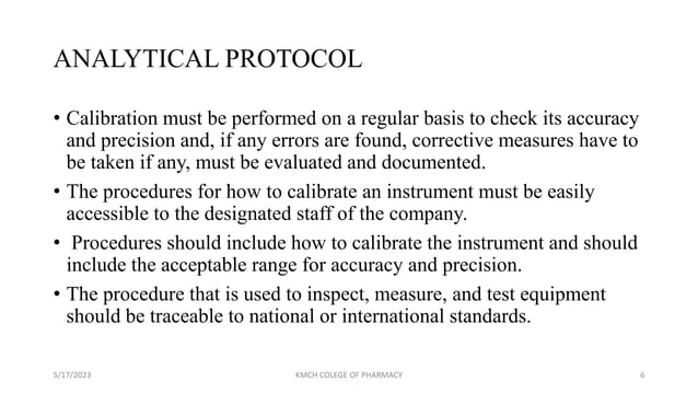 CALIBRATION PROTOCOL AS PER USFDA GUIDELINES.pptx | Pharmaceutical ...