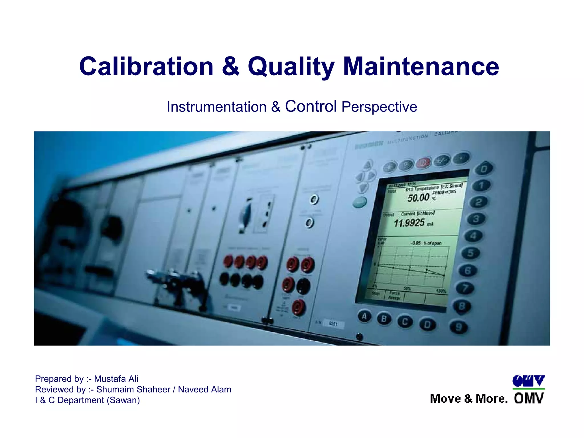 Calibration & Quality Maintenance | PPS | Physics | Science