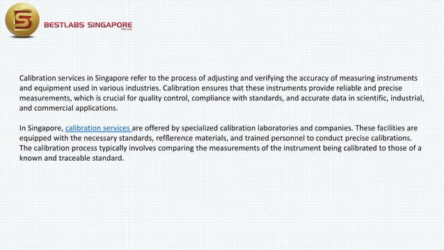 Calibration Singapore Calibration Service In Singapore Ppt