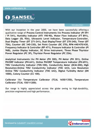 Sansel Instruments And Controls, Chennai, Process Control Instruments | PDF