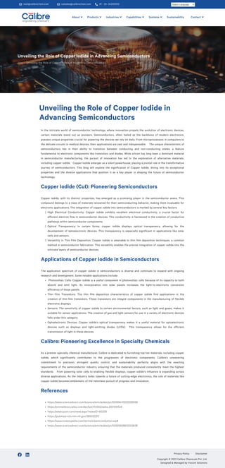 Copper Iodide: Pioneering the Future of Semiconductor Technology | PDF