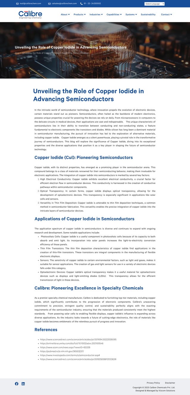 Copper Iodide: Pioneering the Future of Semiconductor Technology | PDF