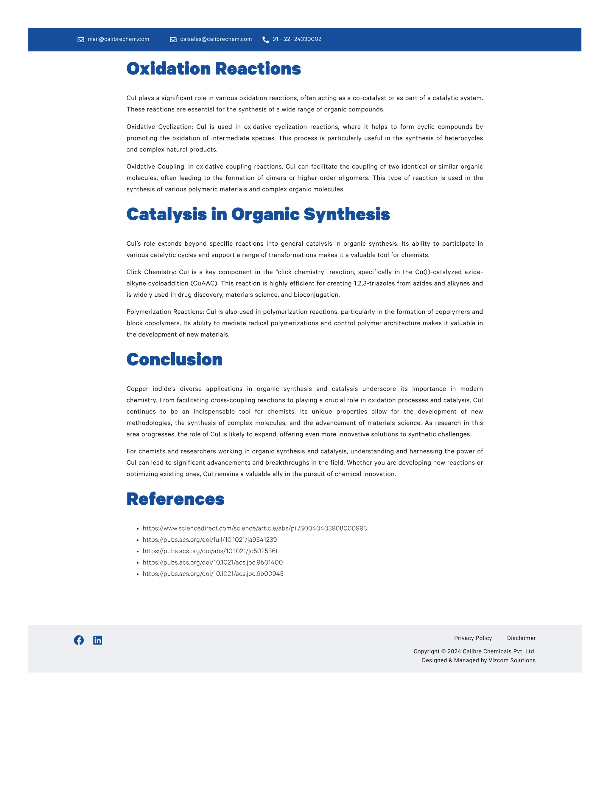 Revolutionising Organic Synthesis with Copper Iodide Catalysis | PDF