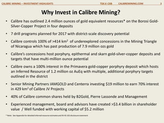 Calibre Mining Corporate Presentation March 2017 | PDF