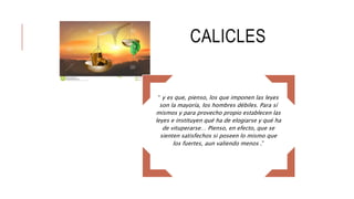 Calicles | PPT