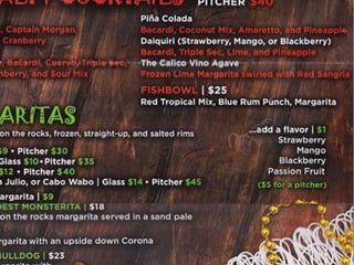 Calico Jack's Cantina Menu 2016 | PPT