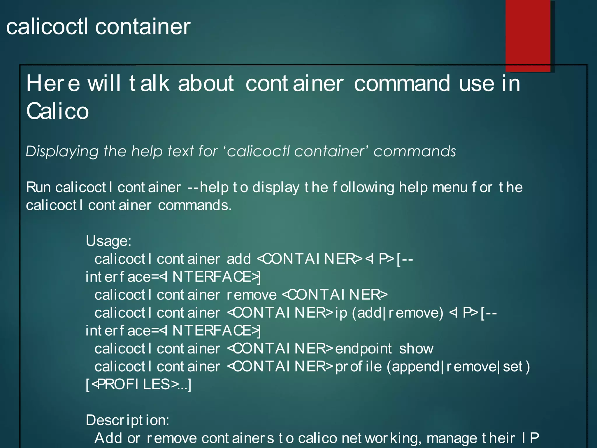 Calico and container | PPT