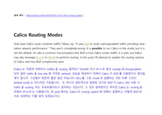 Calico routing modes_trans_by_duck_in_korean | PPT
