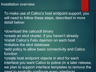 Calico to secure host interfaces | PPT