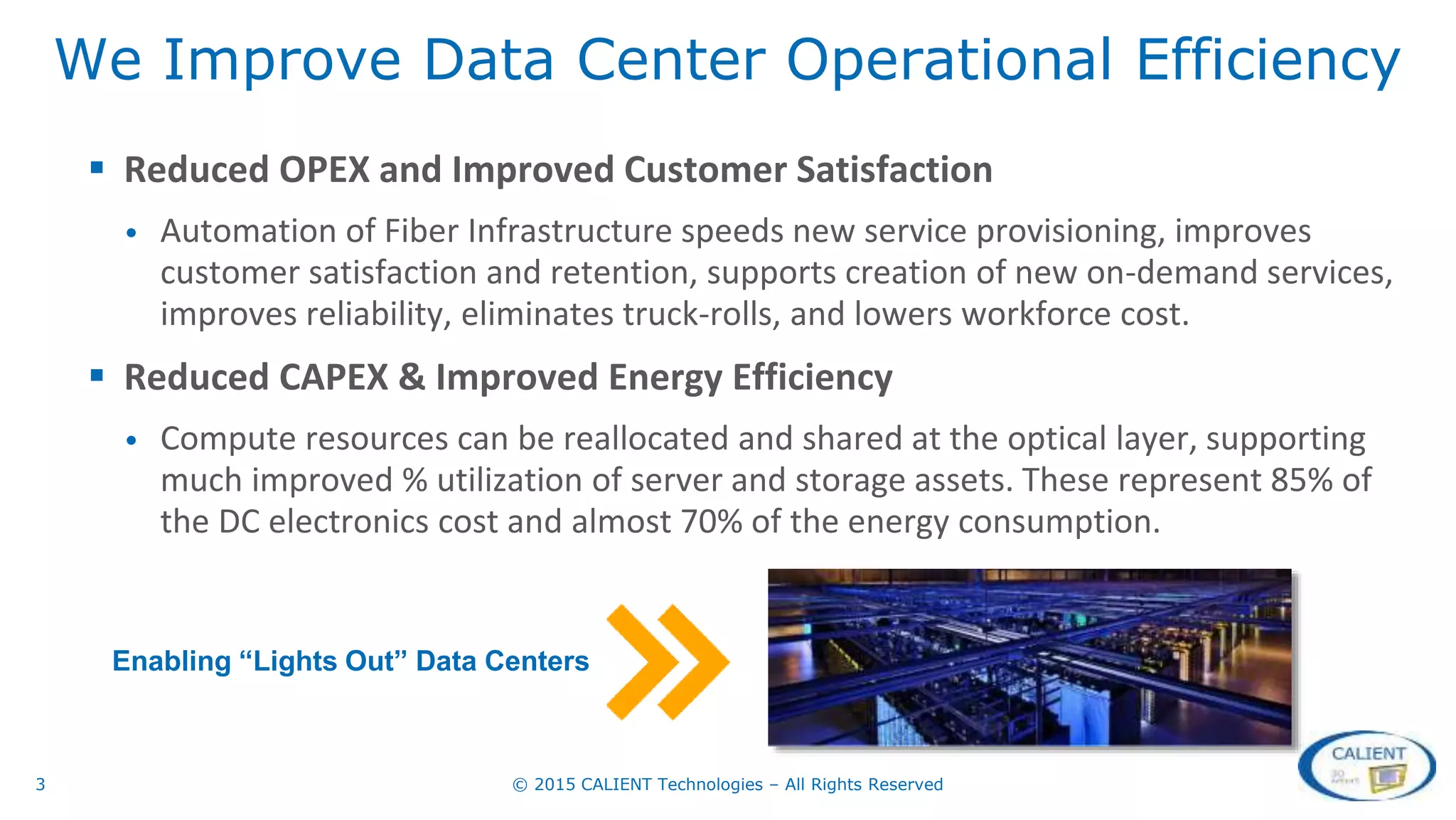 Calient data center c suite presentation 07152015 | PPTX