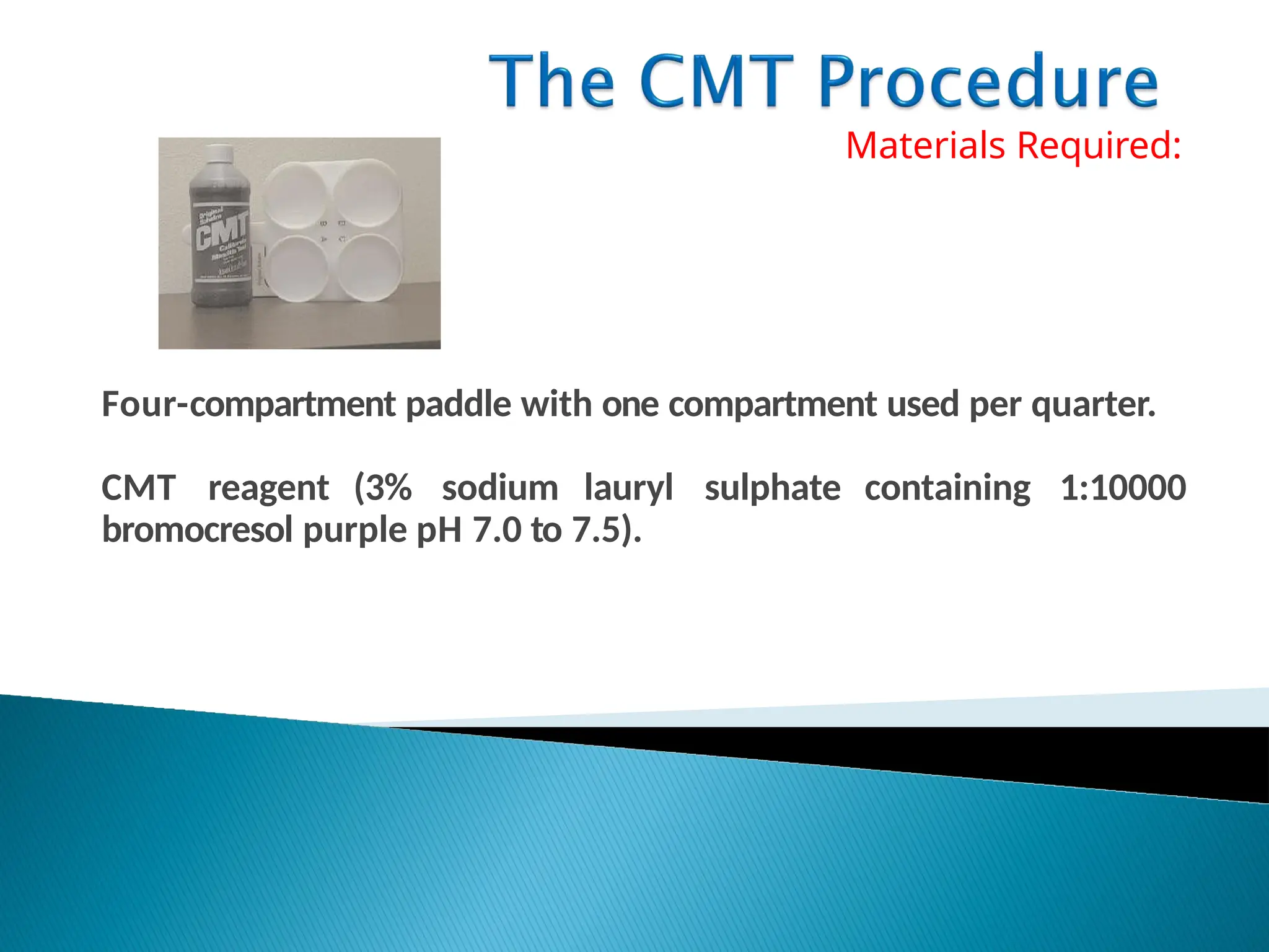 milk tests and cmt test to diagnose mastitis | PPTX