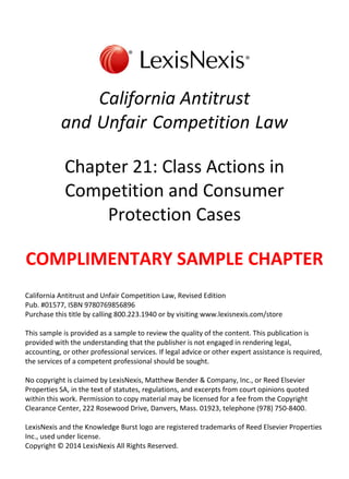 California Antitrust and Unfair Competition Laws Sample Chapter | PDF