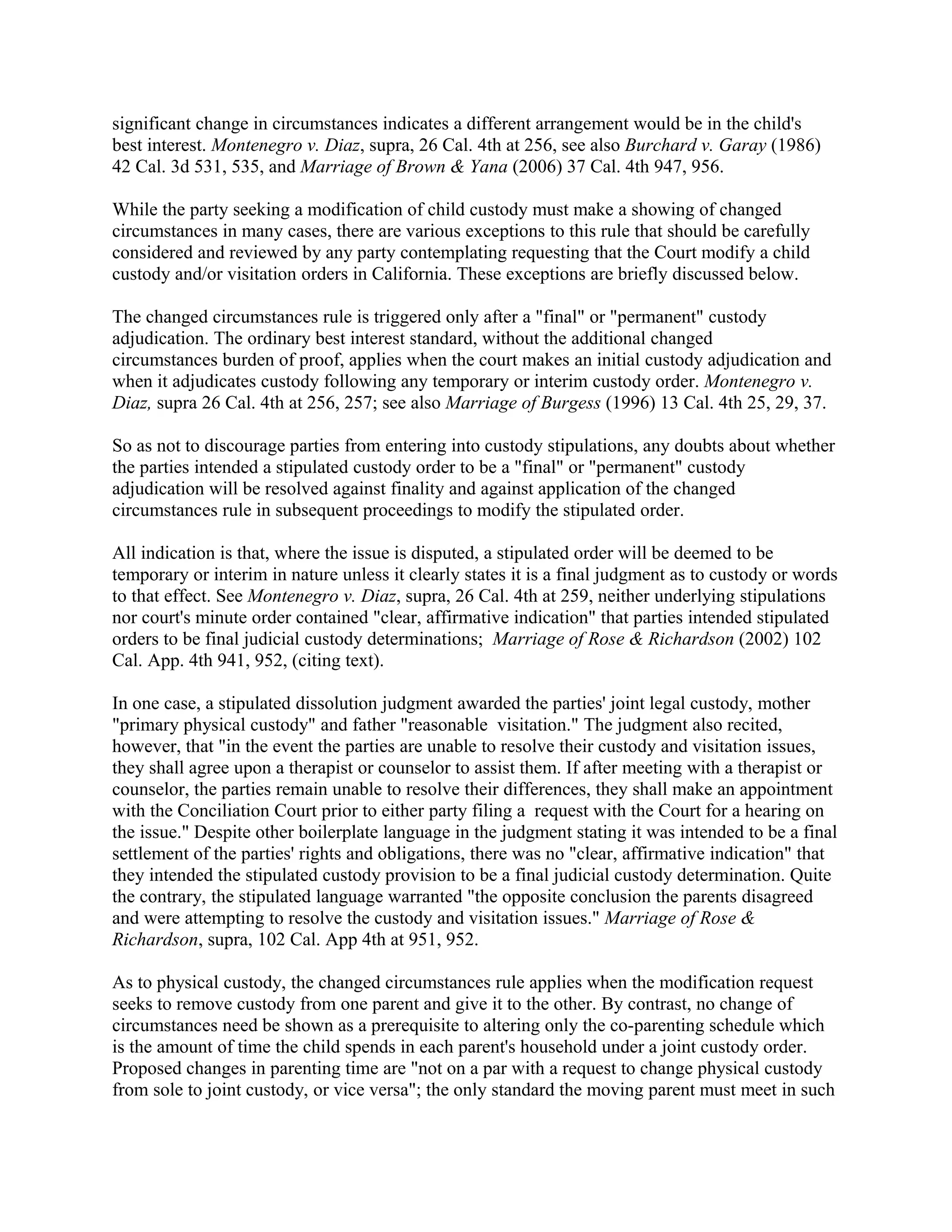 California child custody and visitation modifications | DOC | Divorce ...