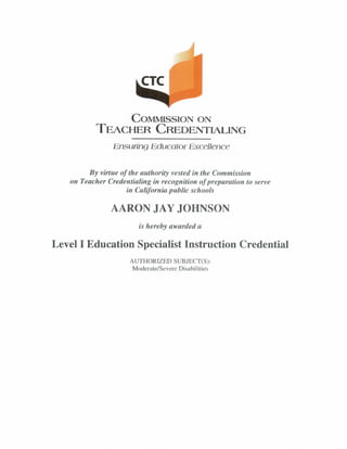 California Credential Certificate | PDF