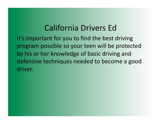 California drivers ed | PDF