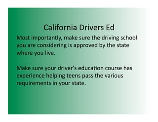 California drivers ed | PDF