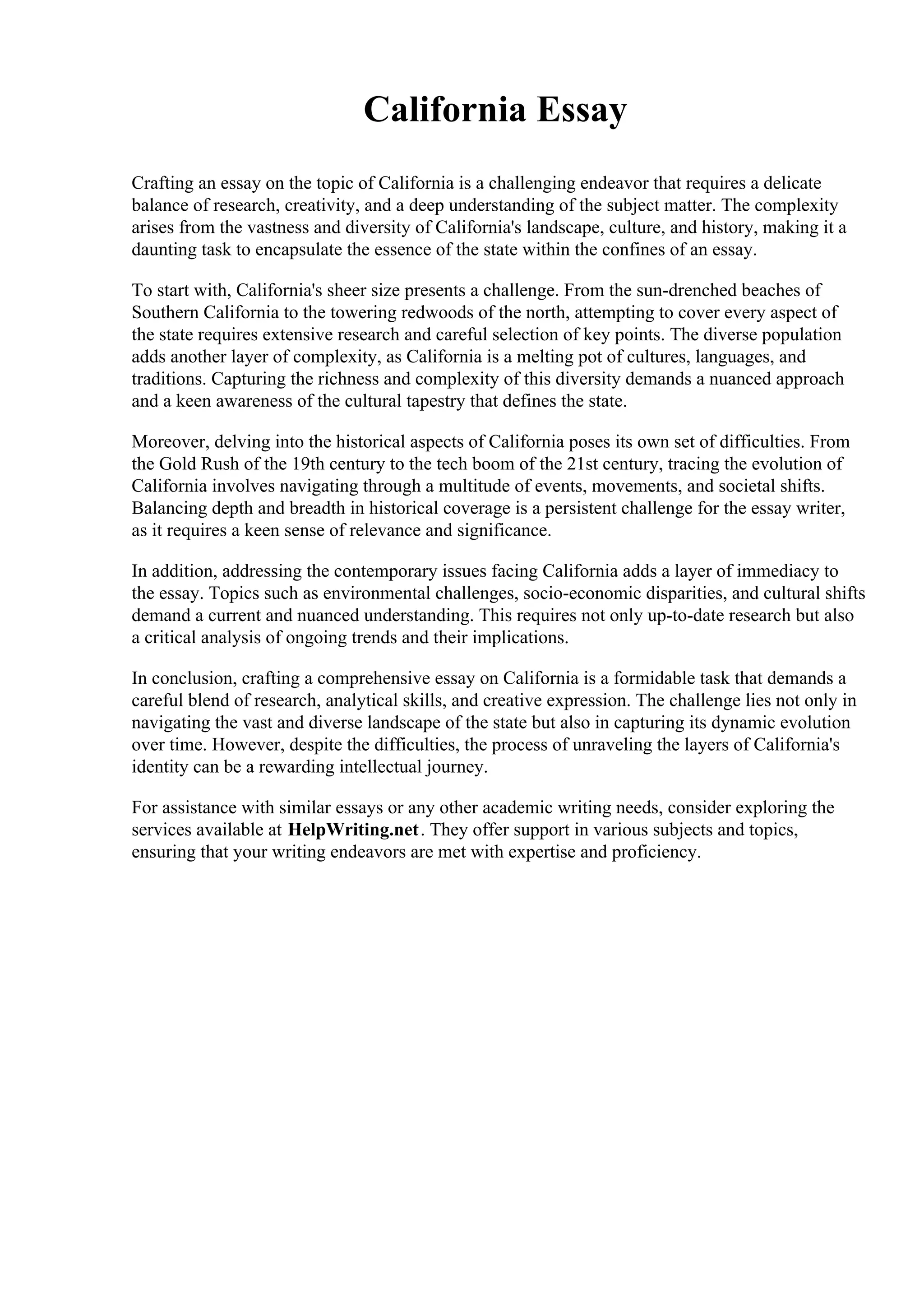 California Essay | PDF