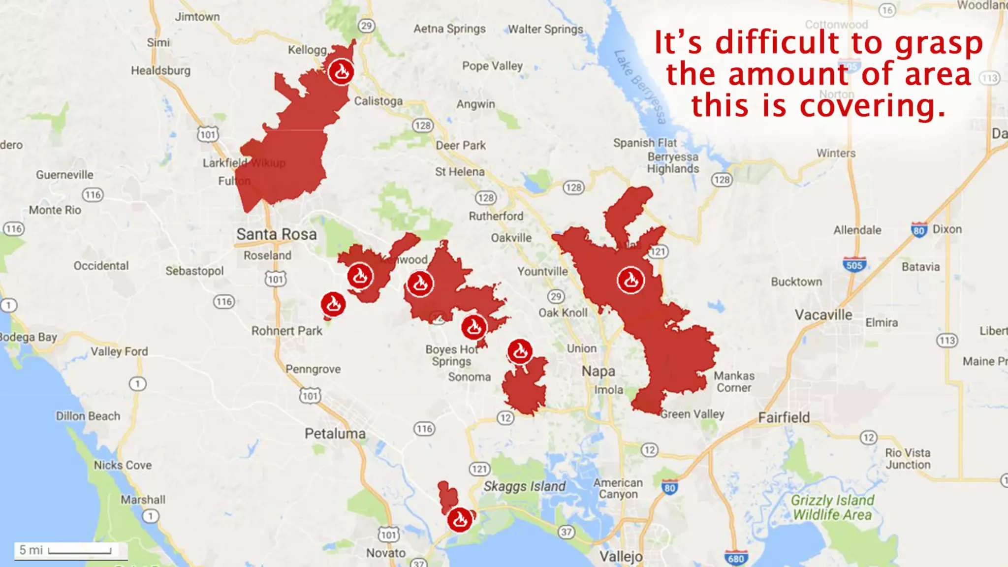 The California Fires: Size Comparison by City | PDF