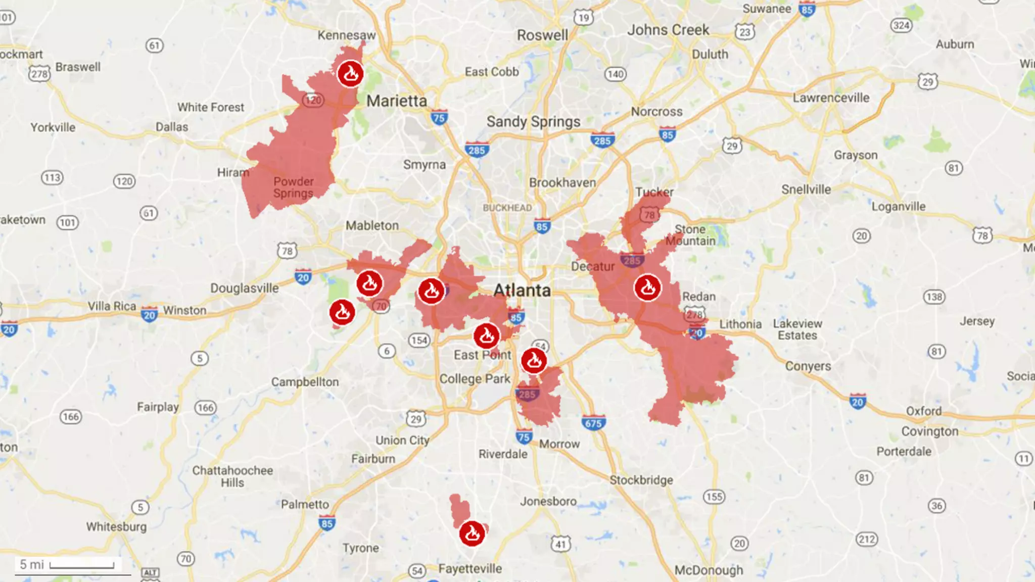 The California Fires: Size Comparison by City | PDF