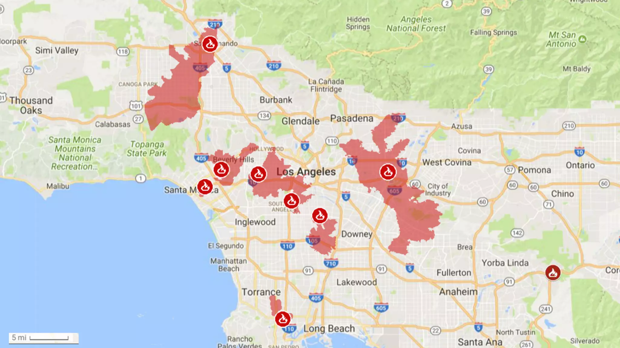 The California Fires: Size Comparison by City | PDF